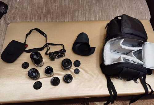 Фотоаппарат Sony a6000 с объективами и рюкзаком