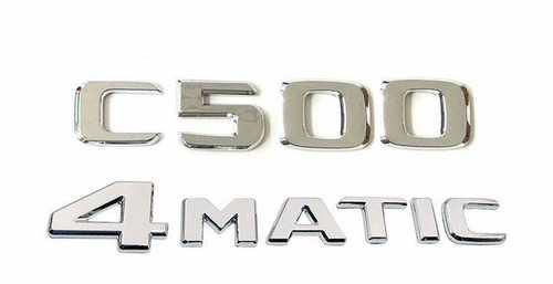Комплект: шильдик Mercedes C500 +4matic хром