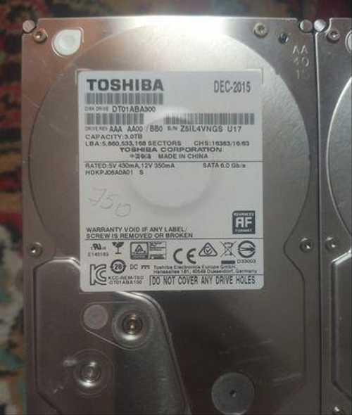 HHD toshiba 3tb жесткий диск