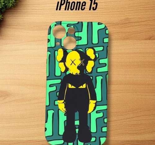 Чехол iPhone 15 Luxo Kaws