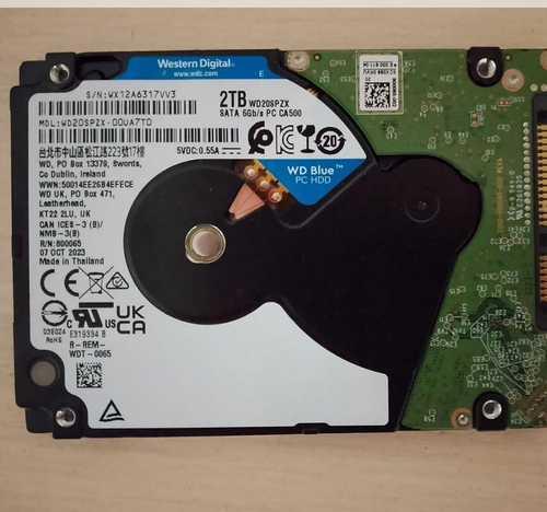 Жесткий диск 2.5" SATA-3 2Tb WD Blue