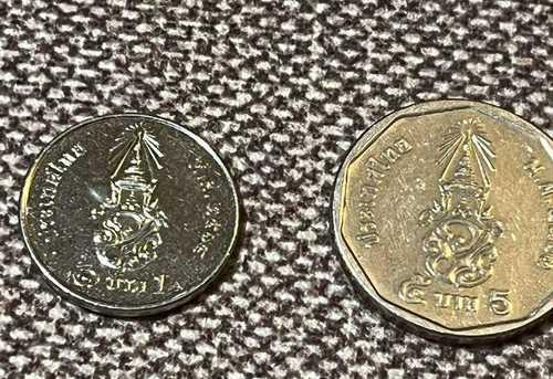 Монеты Таиланда (1 бат и 5 бат)