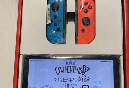 Nintendo Switch Oled Neon новый прошитый 128гб