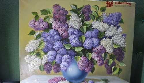 Картина "Сирень в синей вазе". Цветы. Автор Авдеев