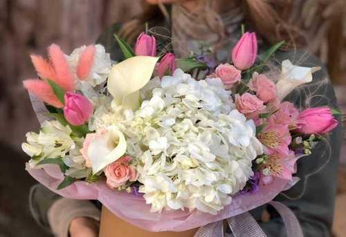 Букет цветов тюльпаны,розы,каллы,доставка