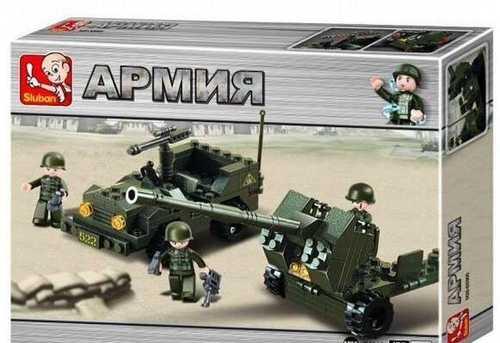 Конструктор аналог lego Военный автомобиль и пушка