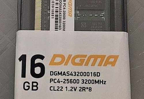 Digma DDR4 1x16Gb, 3200MHz, SO-dimm, новая