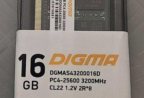 Digma DDR4 1x16Gb, 3200MHz, SO-dimm, новая