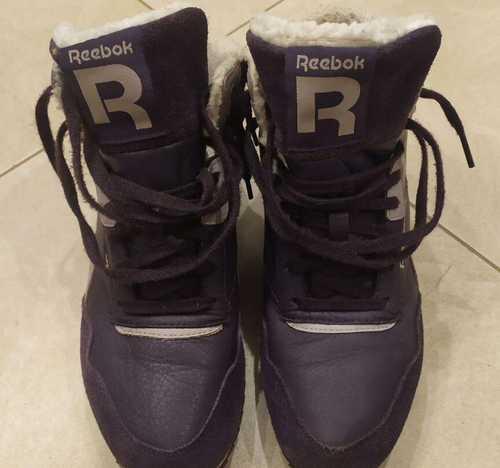 Кроссовки зимние reebok, натуральная кожа, 37