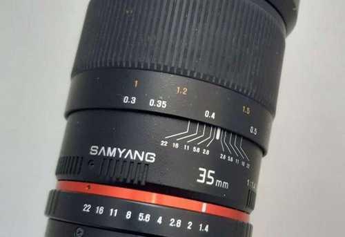 Объектив Samyang 35mm F 1,4 E-mount б/у