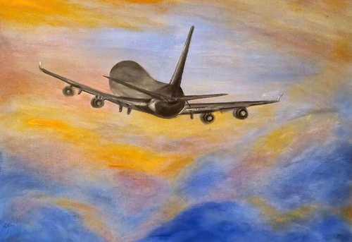 Картина "Самолёт в небе"