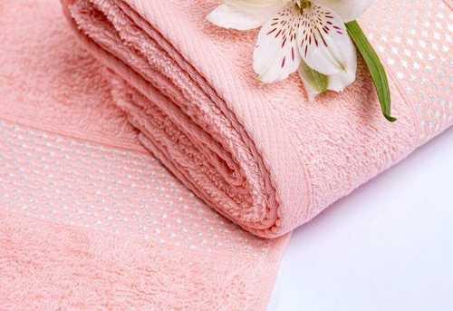 Полотенце банное новое, цвет нежно розовый