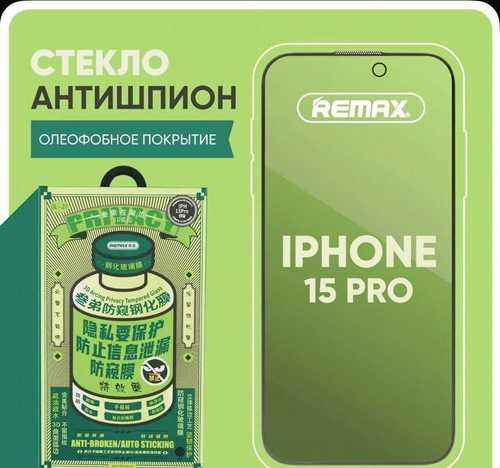 Стекло антишпион на iPhone 15 pro