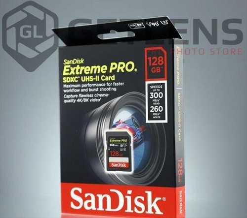 Карта памяти SanDisk SD 128GB Extreme Pro UHS-II U