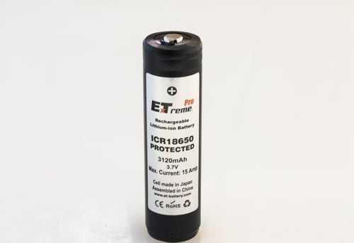 Аккумулятор ET ICR18650-15A Protected 3100мАч 3.7В