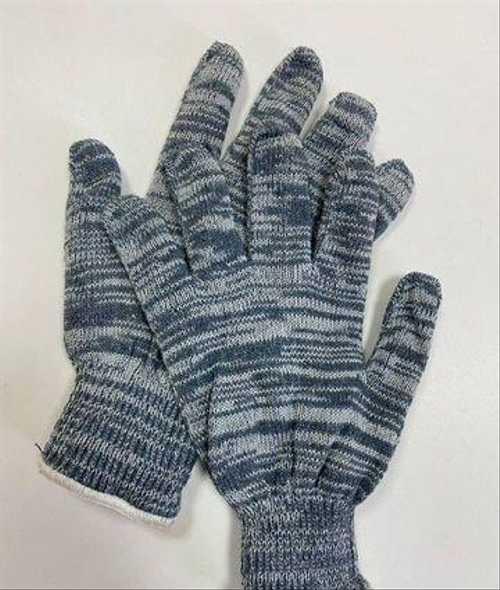 Перчатки зима двойные серые