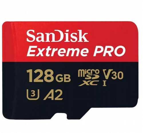 Карта памяти SanDisk Extreme PRO microsdxc UHS-I U3 V30 A2 200/90 MB/s 128GB (sdsqxcd-128G-GN6MA)