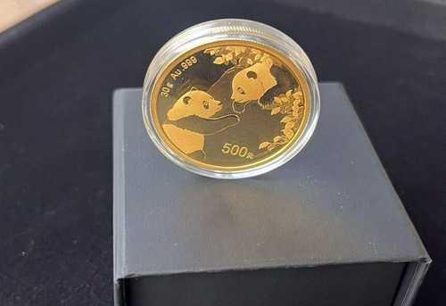 Инвест. монета Китая Панда, 30г золота, 2024г
