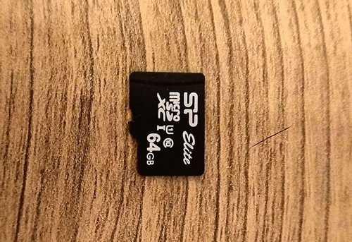 Карта памяти MicroSD silicon power 64gb