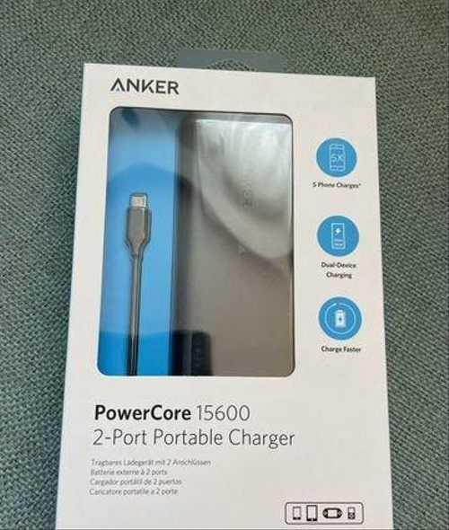 Портативный аккумулятор anker PowerCore 15600