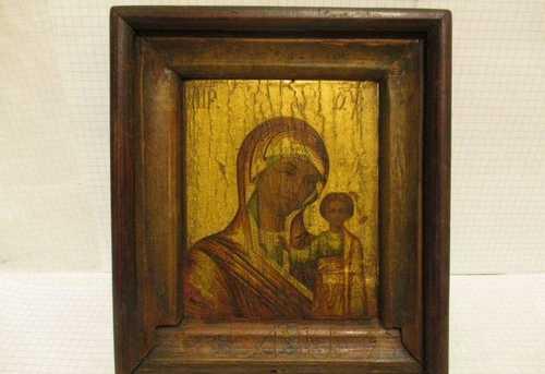 Икона Казанская Богородица в киоте 19 век