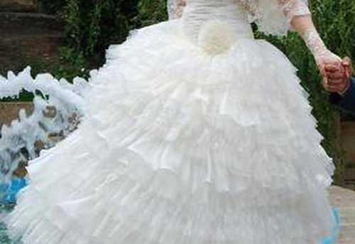 Свадебное платье-трансформер,фата,балеро, перчатки