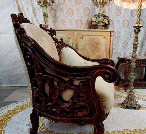 Кресла каминные 2 шт. Италия барокко. Дерево
