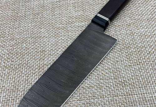 Кухонный нож «Шеф» из дамасской стали в 750 слоев