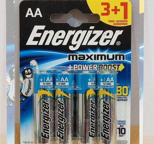 4 батарейки AA Energizer Maximum PowerBoost LR6