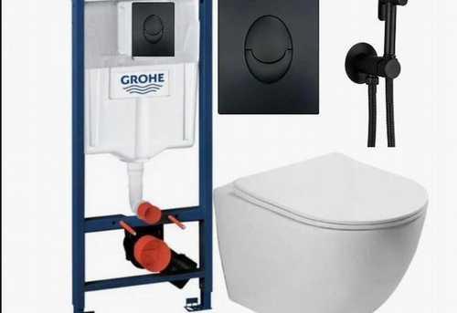 Инсталляция Grohe и унитаз с гигиеническим душем