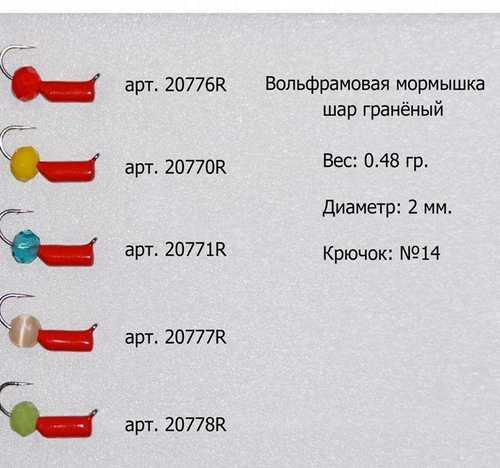 Вольфрамовые мормышки 2.0 мм красная