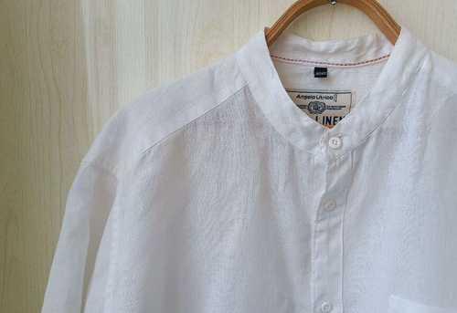 Мужская белая льняная рубашка L XL