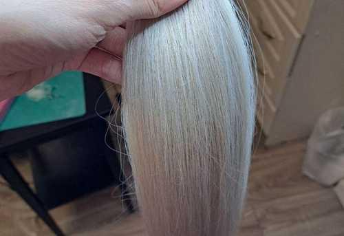 Волосы блонд на капсулах 75 см