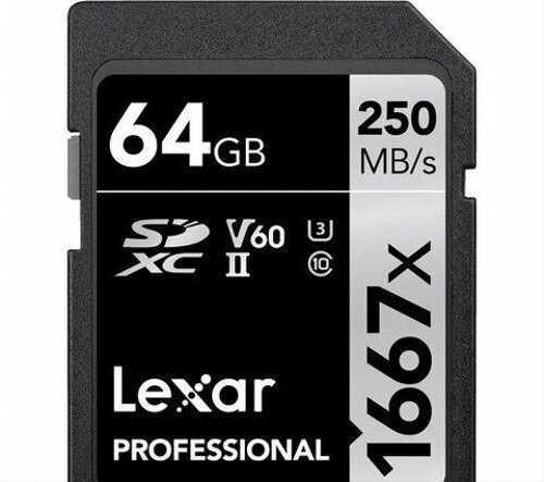 Lexar Professional 1667x UHS-II sdxc 64 Gb
