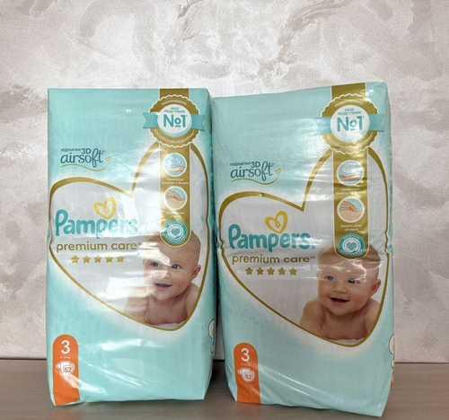 Подгузники pampers premium care 3