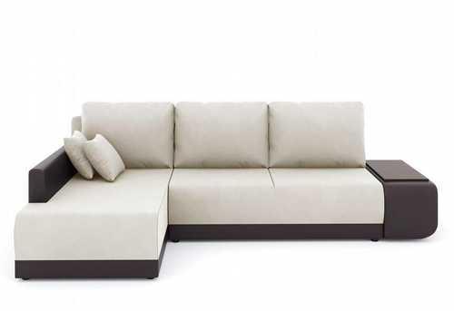 Угловой диван Нью-Йорк цвет Крем+кож.зам 243 см