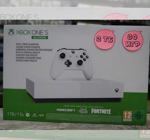 XboxOne S 80 игр 2000 гб xbox One S Digital