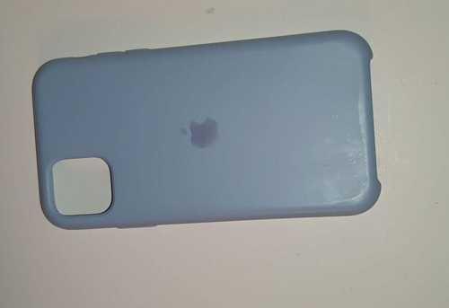 Чехол на iPhone 11 голубой, силиконовый