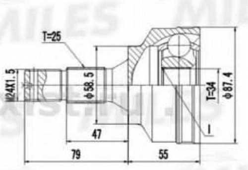 Шрус peugeot 407 / citroen c5 I 1.6