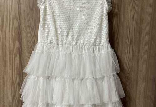 Белое платье для девочки 128 134 на любой утренник