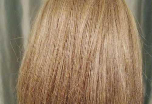 Парик из натуральных волос пшеничный блонд