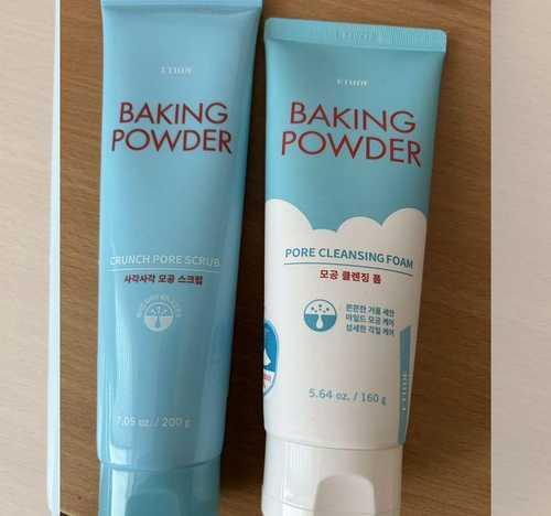 Скраб и пенка для умывания baking powder Etude