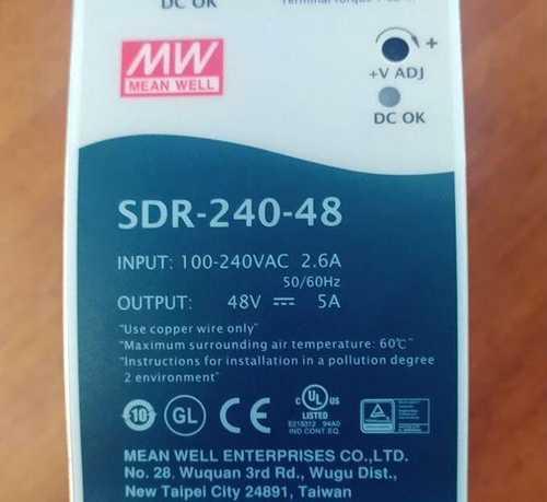 Блок питания Mean Well AC/DC SDR-240-48