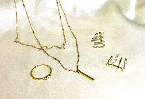 Женский набор бижутерии "Золото в алмазах"