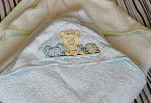 Полотенце махровое уголок для новорожденных