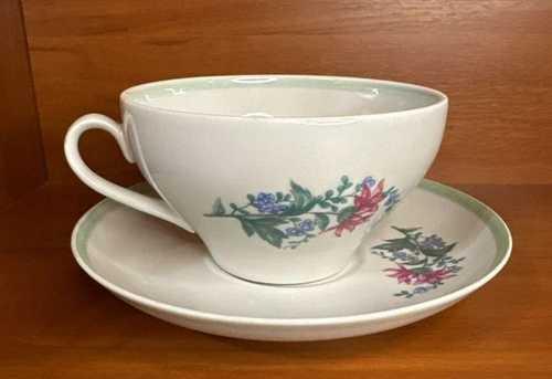 Чашка с блюдцем фарфор чайные СССР