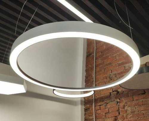 Люстра LED кольцевая потолочная с зеркалом