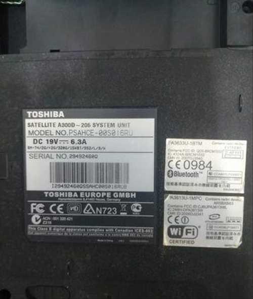 Toshiba A300D - 205 ноутбук на запчасти