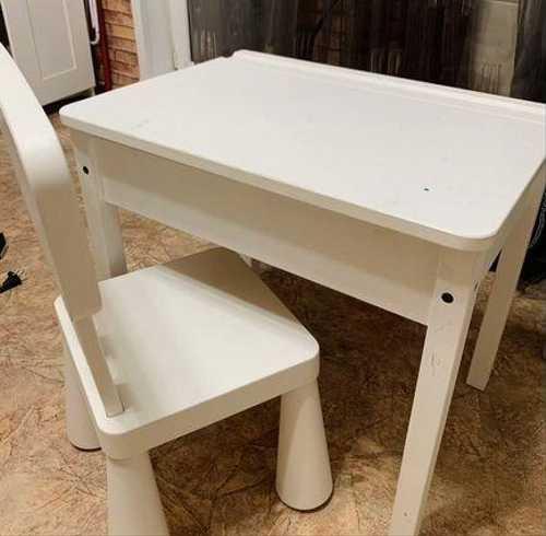 Детский стол с отделением для хранения и стул IKEA