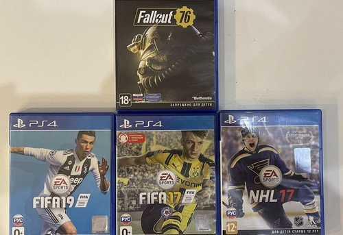 Игры для PlayStaton 4 (FIFA, Fallout, NHL)